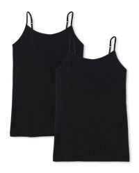 Girls Sleeveless Basic Cami 2-Pack | The Children's Place - BLACK