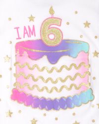 Girls Short Sleeve 'I Am 6' Birthday Graphic Tee | The Children's Place ...