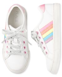 Girls Glitter Rainbow Low Top Sneakers | The Children's Place