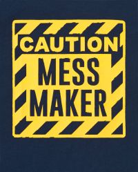 Baby And Toddler Boys Short Sleeve 'Caution Mess Maker' Graphic Tee ...