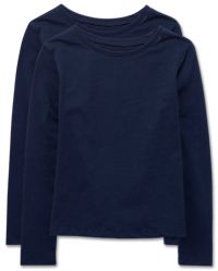 Girls Long Sleeve Plus Basic Layering Tee 2-Pack | The Children's Place ...