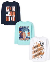 Boys Long Sleeve Sports Graphic Tee 3-Pack | The Children's Place ...