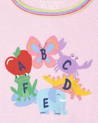 Baby And Toddler Girls Short Sleeve Alphabet Snug Fit Cotton Pajamas ...