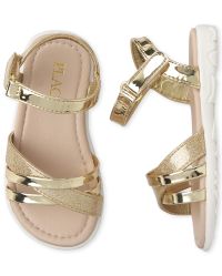 Toddler Girls Glitter And Metallic Sandals | The Children's Place - GOLD
