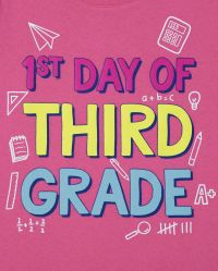 Girls Short Sleeve Third Grade Graphic Tee - ULTRA PINK | The Children ...
