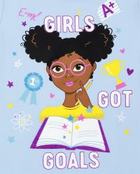 Girls Short Sleeve Girl And 'Girls Got Goals' Graphic Tee 2-Pack | The ...