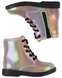 Toddler Girls Rainbow Lace Up Booties | The Children's Place CA - MULTI CLR