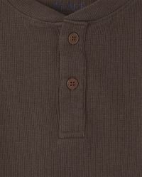 Boys Long Sleeve Waffle Thermal Henley Top | The Children's Place