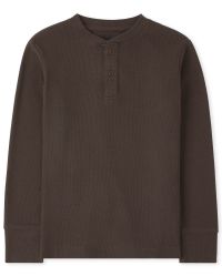 Boys Long Sleeve Waffle Thermal Henley Top | The Children's Place