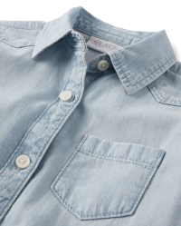 Girls Long Sleeve Denim Button Up Shirt | The Children's Place - TESSA WASH