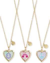 Girls Tie Dye BFF Locket Necklace 3-Pack - MULTI CLR | The Children's ...