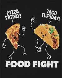 Boys Long Sleeve Food Fight Graphic Tee | The Children's Place - BLACK