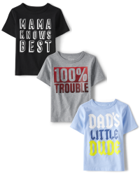 Baby And Toddler Boys Short Sleeve Family Graphic Tee 3-Pack - MULTI ...