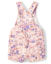 Baby And Toddler Girls Sleeveless Floral Print Twill Shortalls | The ...