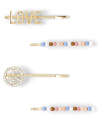 Girls Love Bobby Pin 4-Pack | The Children's Place - GOLD