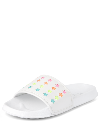 Girls Rainbow Star Slides | The Children's Place - WHITE