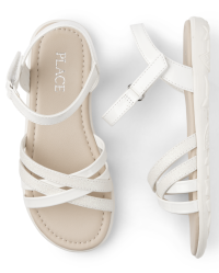 Girls Glitter Sandals - WHITE | The Children's Place