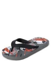 Boys Sports Print Flip Flops | The Children's Place - GREY