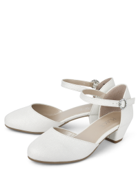 Girls Shimmer Low Heel Shoes - WHITE | The Children's Place