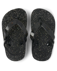 Toddler Girls Glitter Flip Flops | The Children's Place - BLACK