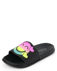 Girls Happy Face Slides | The Children's Place - BLACK