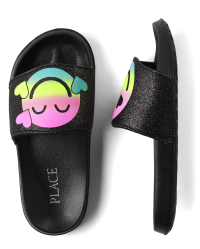Girls Happy Face Slides | The Children's Place - BLACK