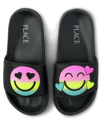 Girls Happy Face Slides | The Children's Place - BLACK