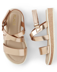 Toddler Girls Metallic Platform Sandals - METALLIC | The Children's Place