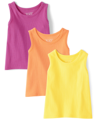 Toddler Girls Mix And Match Sleeveless Ribbed Tank Top 3-Pack - PINK ...