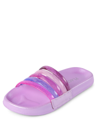 Girls Glitter Colorblock Slides | The Children's Place - PURPLE