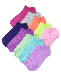 Girls Ribbed Ankle Socks 10-Pack | The Children's Place - MULTI CLR