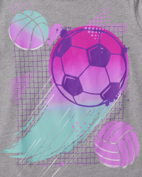 Girls Short Sleeve Sports Graphic Tee | The Children's Place - S/D GRAY OWL