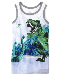 Boys Mix And Match Sleeveless Dino Tank Top - WHITE | The Children's Place