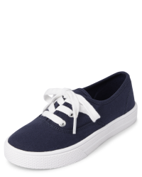 Girls Uniform Canvas Low Top Sneakers - BLUE | The Children's Place