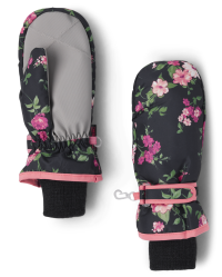 Girls Print Ski Mittens | The Children's Place CA - BLACK