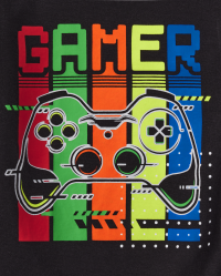Boys Long Sleeve Gamer Snug Fit Cotton Pajamas - BLACK | The Children's ...