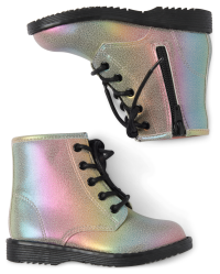 Toddler Girls Rainbow Faux Leather Lace-Up Boots | The Children's Place ...