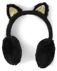 Girls Cat Ear Muffs - BLACK | The Children's Place
