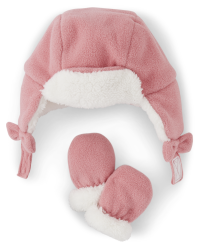 Baby Girls Trapper Hat And Mittens 2-Piece Set | The Children's Place ...