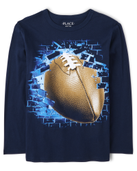 Boys Long Sleeve Football Graphic Tee | The Children's Place - TIDAL
