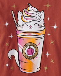 Girls Short Sleeve Cat Frappe Graphic Tee | The Children's Place ...