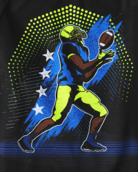 Boys Long Raglan Sleeve Football Pajamas - BLACK | The Children's Place