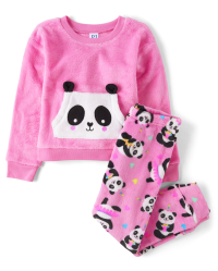 Girls Long Sleeve Panda Fleece Pajamas | The Children's Place - BOXING ...