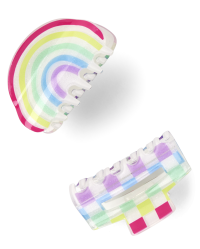 Girls Rainbow Claw Clip 2-Pack | The Children's Place - MULTI CLR