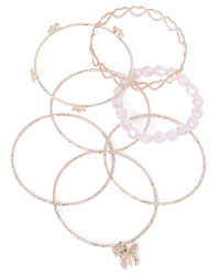 Girls Butterfly Bangle Bracelet 7-Pack - MULTI CLR | The Children's ...