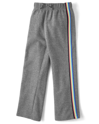Girls Active Rainbow French Terry Knit Wide Leg Sweatpants - GRAY | The ...