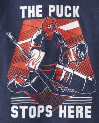 Boys Short Sleeve Puck Stops Here Graphic Tee - BLUE | The Children's ...
