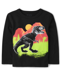 Baby And Toddler Boys Long Sleeve T-Rex Graphic Tee - BLACK | The ...