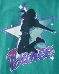 Girls Short Sleeve Dance Graphic Tee | The Children's Place CA - GREENTOPAZ