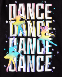 Girls Short Sleeve Dance Graphic Tee - BLACK | The Children's Place